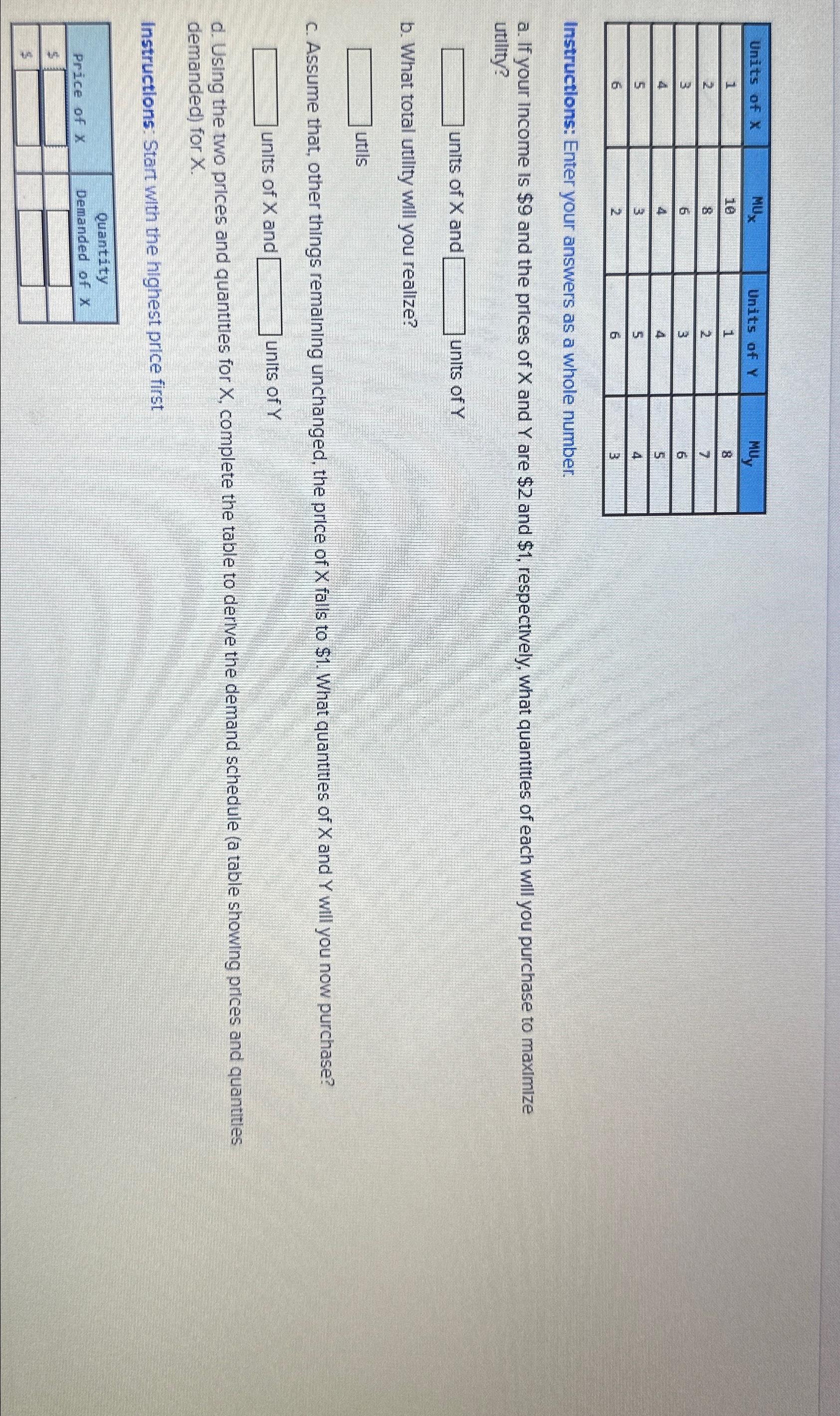 Solved \table[[Units of x,()x,Units of Y,()y | Chegg.com