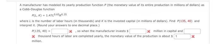Solved A manufacturer has modeled its yearly production | Chegg.com