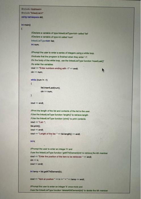Solved 1. (Linked List for Integers) (10 points) a. Create a | Chegg.com