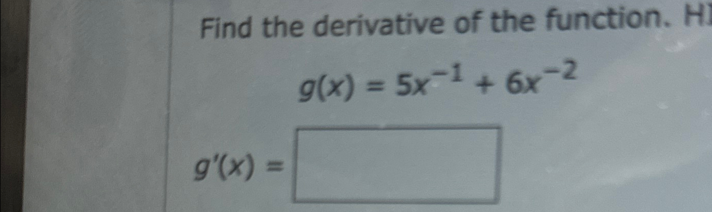 Solved Find The Derivative Of The