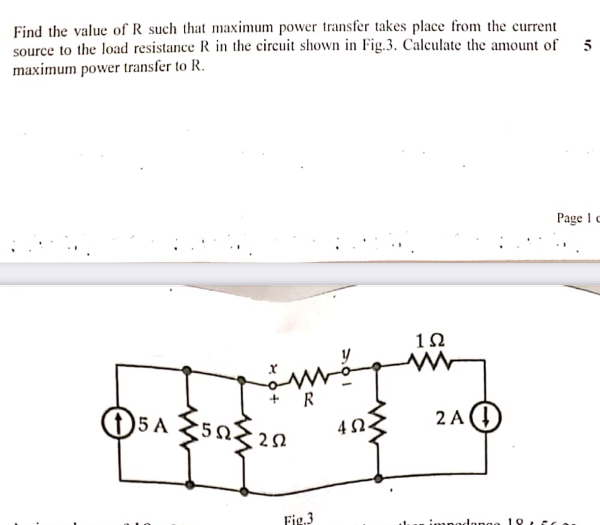 Solved Find the value of R ﻿such that maximum power transfer | Chegg.com