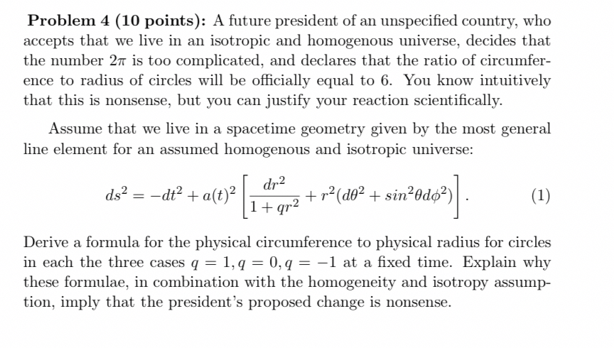 Solved Problem 4 (10 ﻿points): A future president of an | Chegg.com