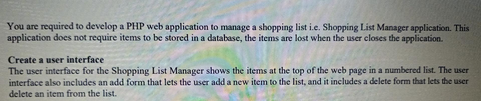 Solved You are required to develop a PHP web application to | Chegg.com