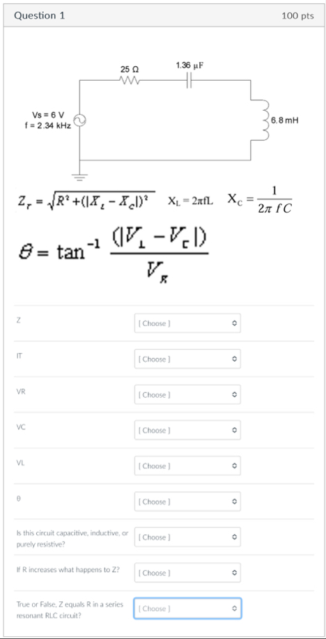 Solved Question 1100 ﻿ptsZITVRVCVLθIs this circuit | Chegg.com