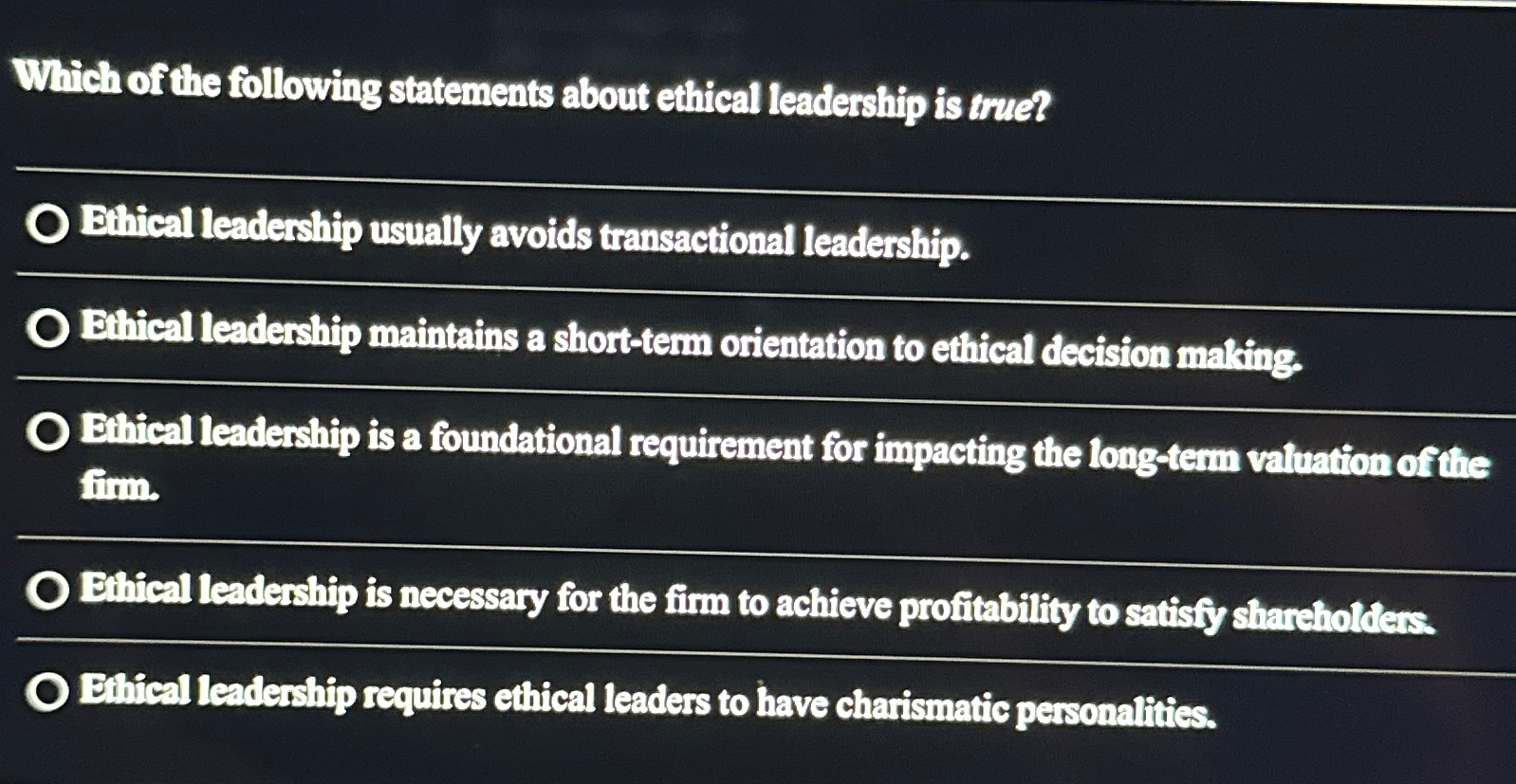 Solved Which of the following statements about ethical | Chegg.com