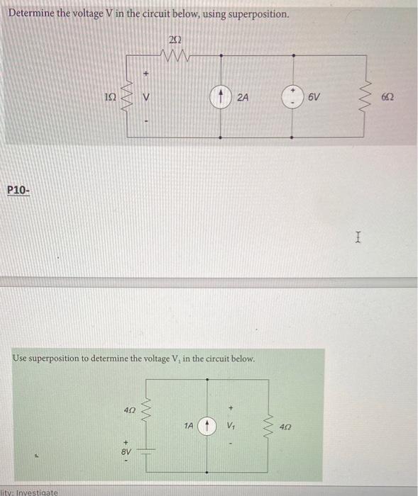 Solved Determine the voltage V in the circuit below, using | Chegg.com