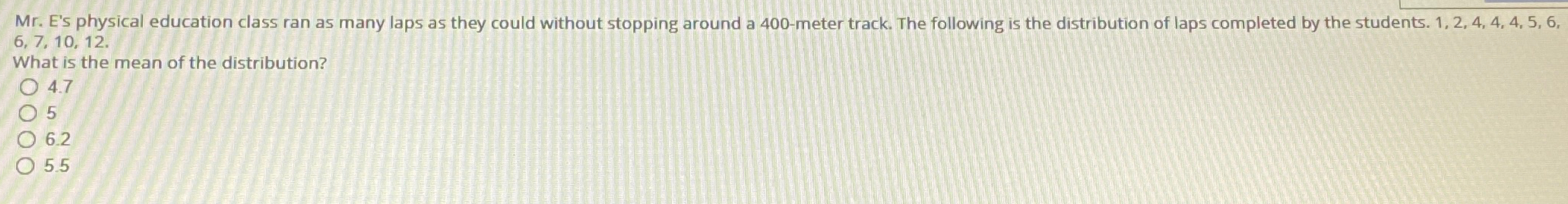 Solved Mr. ﻿E's physical education class ran as many laps as | Chegg.com