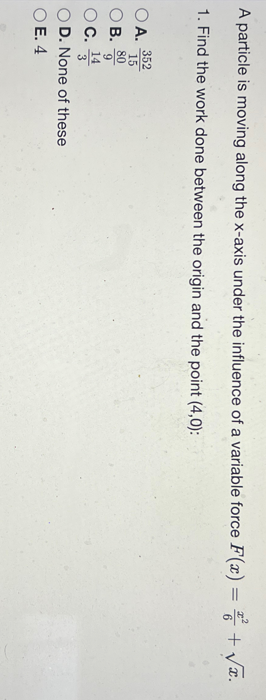 Solved A particle is moving along the x-axis under the | Chegg.com