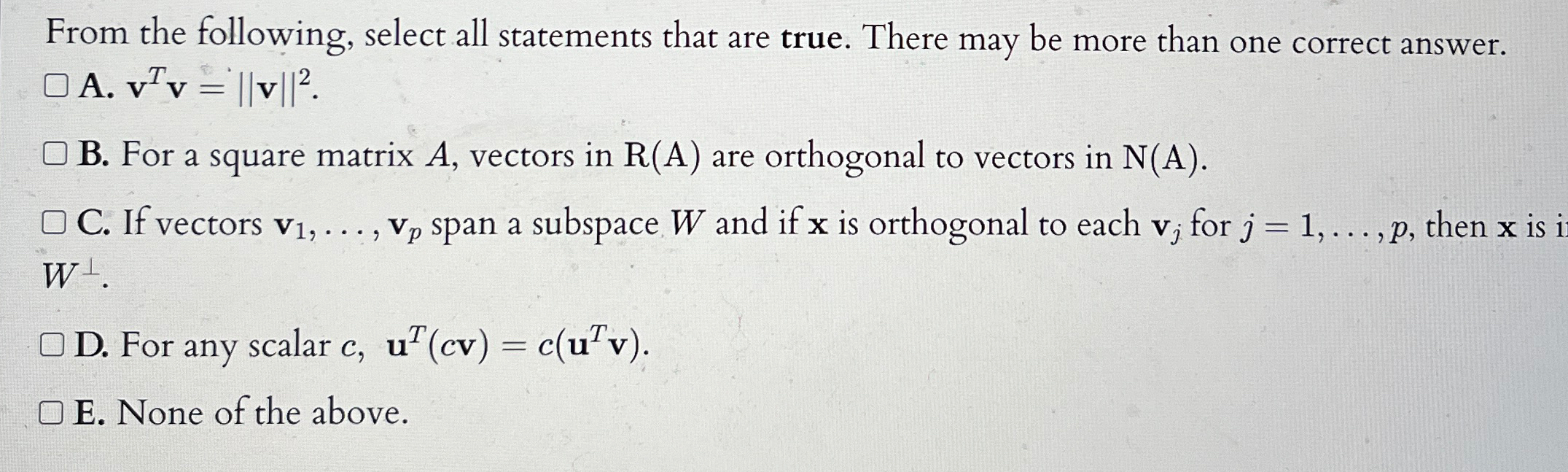 Solved From the following, select all statements that are | Chegg.com