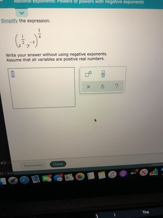 Solved exponents: of powers with negative exponents Simplify | Chegg.com