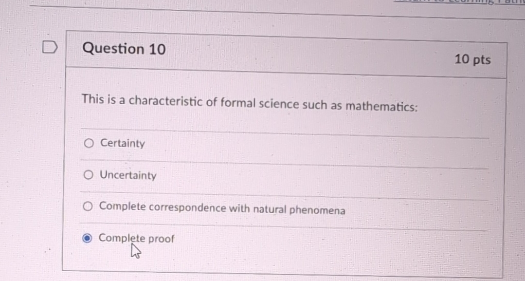 Solved Question 1010 ﻿ptsThis is a characteristic of formal | Chegg.com