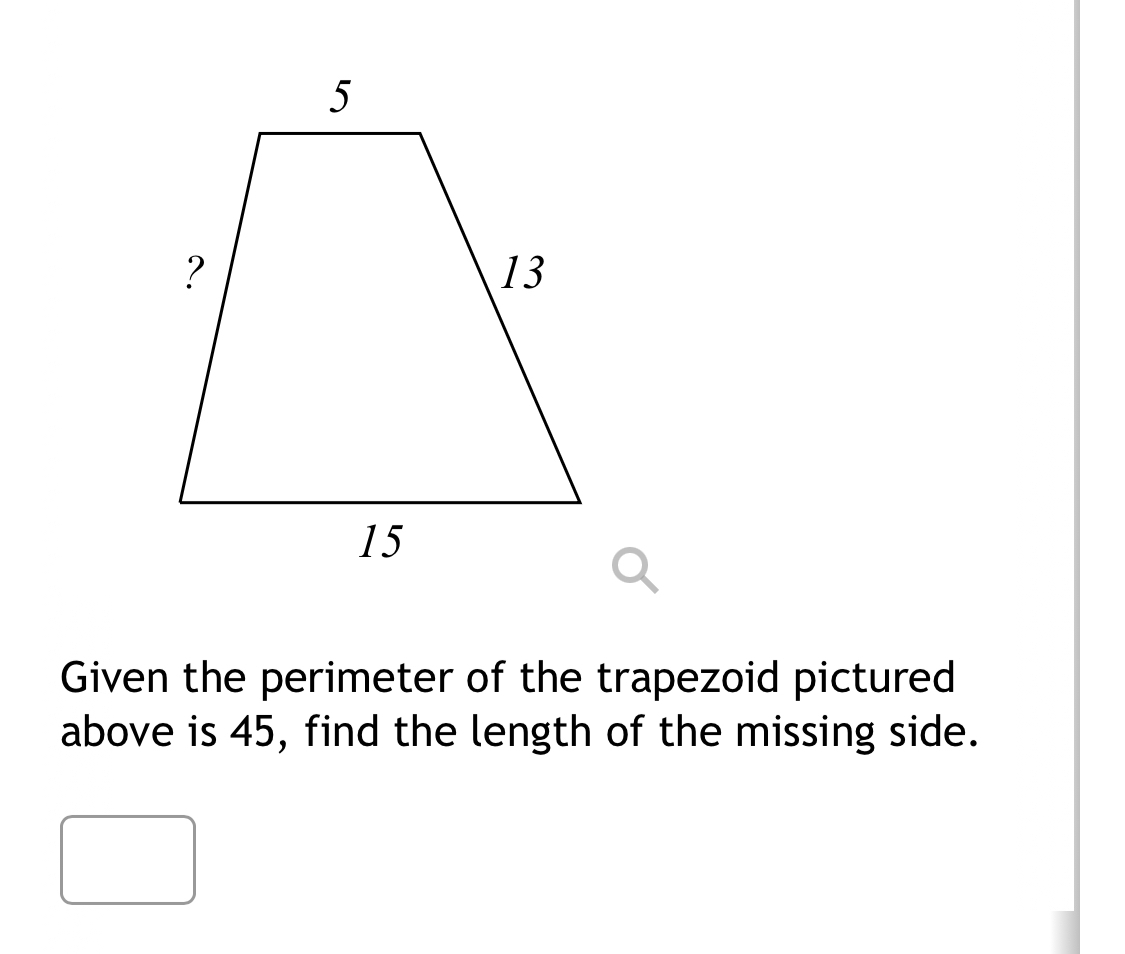 Solved Given the perimeter of the trapezoid pictured above | Chegg.com