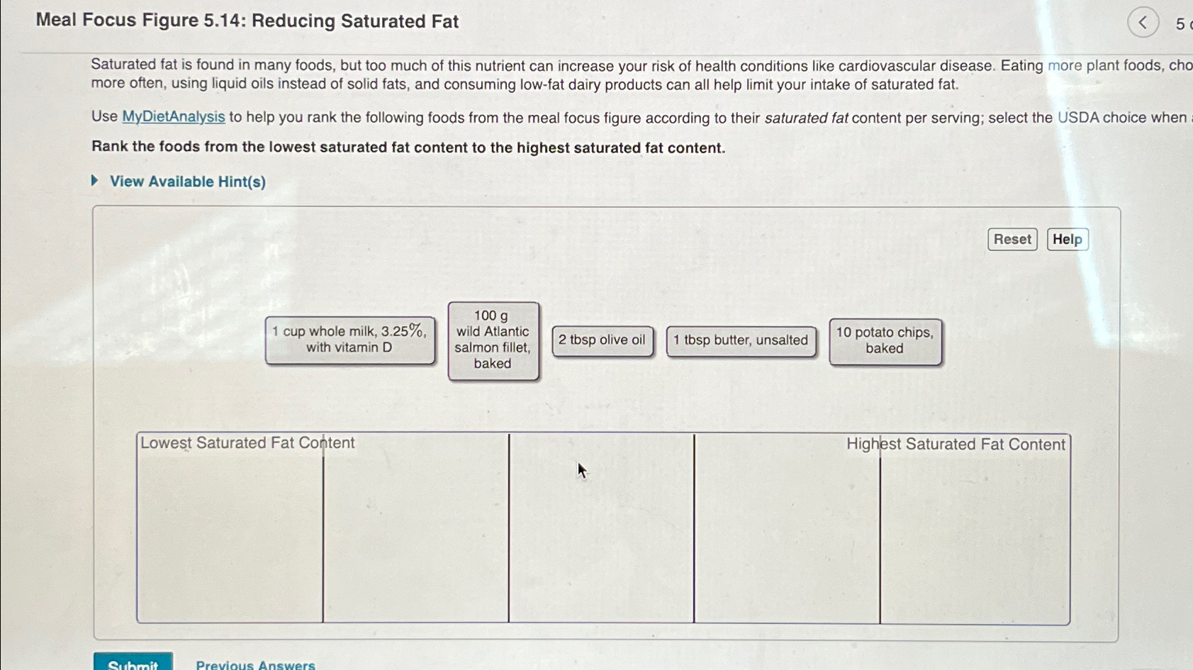 Solved Meal Focus Figure 5.14: Reducing Saturated | Chegg.com