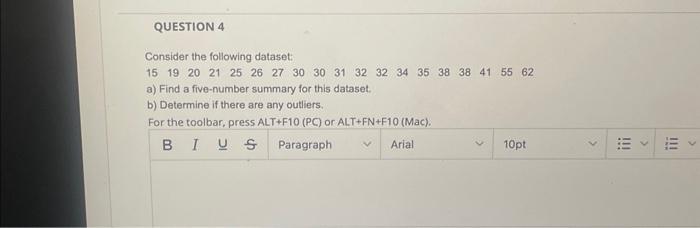 Solved Consider the following dataset: | Chegg.com