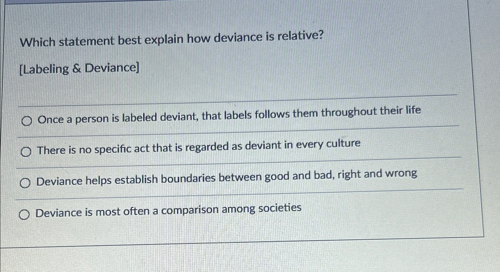 Solved Which statement best explain how deviance is | Chegg.com