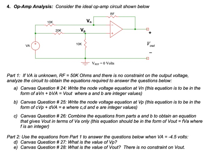 Solved 4. Op-Amp Analysis: Consider the ideal op-amp circuit | Chegg.com