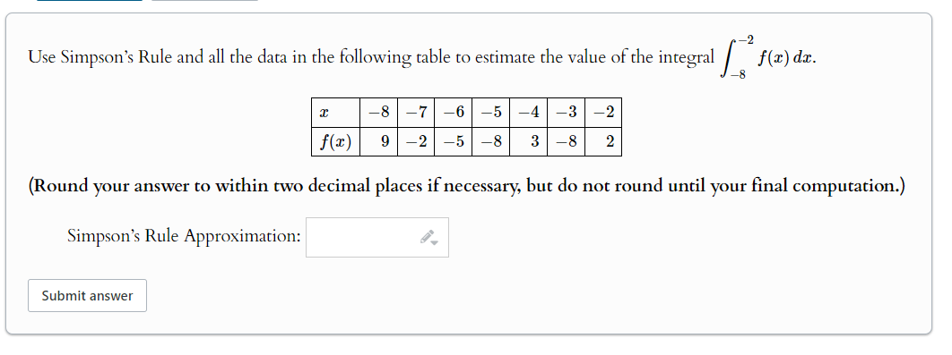 Solved Use Simpson's Rule and all the data in the following | Chegg.com