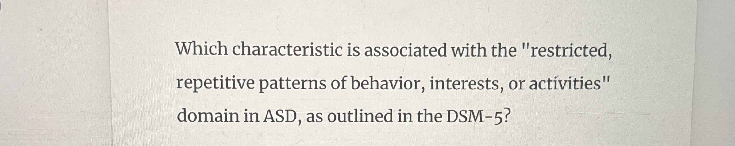 Solved Which characteristic is associated with the | Chegg.com