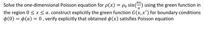 Solve the one-dimensional Poisson equation for p(x) = | Chegg.com