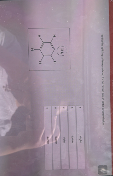 Solved Predict the splitting pattern predicted for the | Chegg.com