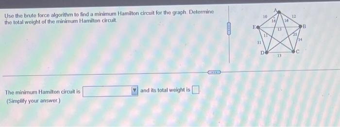 Solved Use the brule force algorithm to find a minimum | Chegg.com