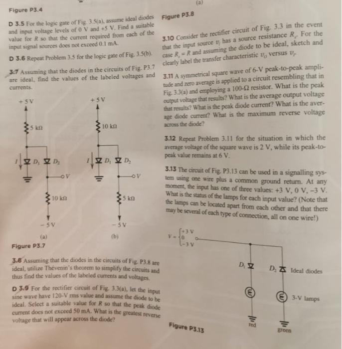 Solved D 3.5 For the logic gate of Fig. 3.5(a), assume ideal | Chegg.com