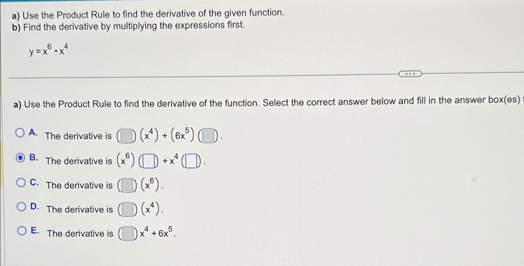 Solved a) ﻿Use the Product Rule to find the derivative of | Chegg.com