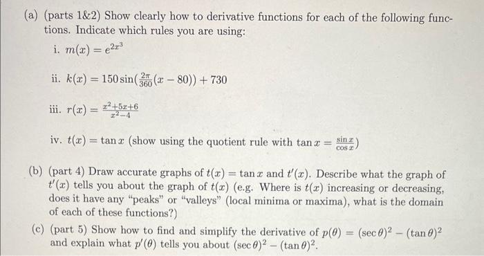 Solved (a) (parts 1\&2) Show clearly how to derivative | Chegg.com