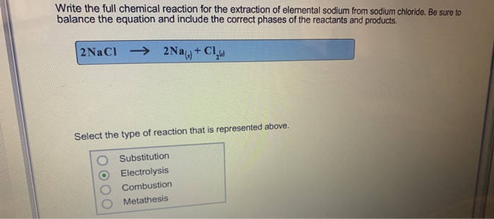 Solved Write the full chemical reaction for the extraction | Chegg.com