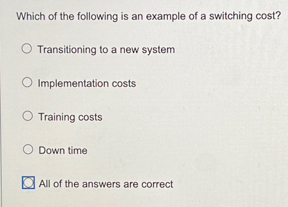 Solved Which of the following is an example of a switching | Chegg.com