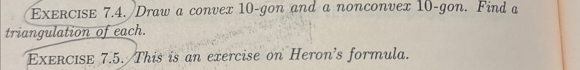 Solved EXERCISE 7.4. ﻿Draw a convex 10- ﻿gon and a nonconvex | Chegg.com
