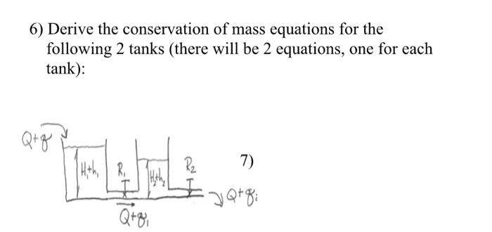 Solved 6) Derive the conservation of mass equations for the | Chegg.com