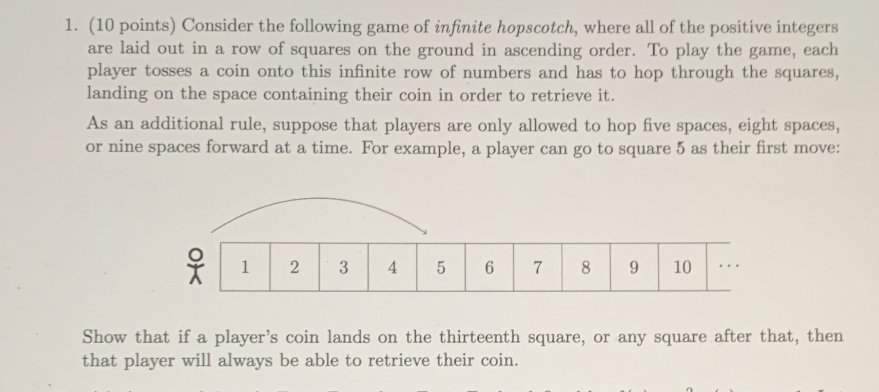 Solved (10 ﻿points) ﻿Consider the following game of infinite | Chegg.com