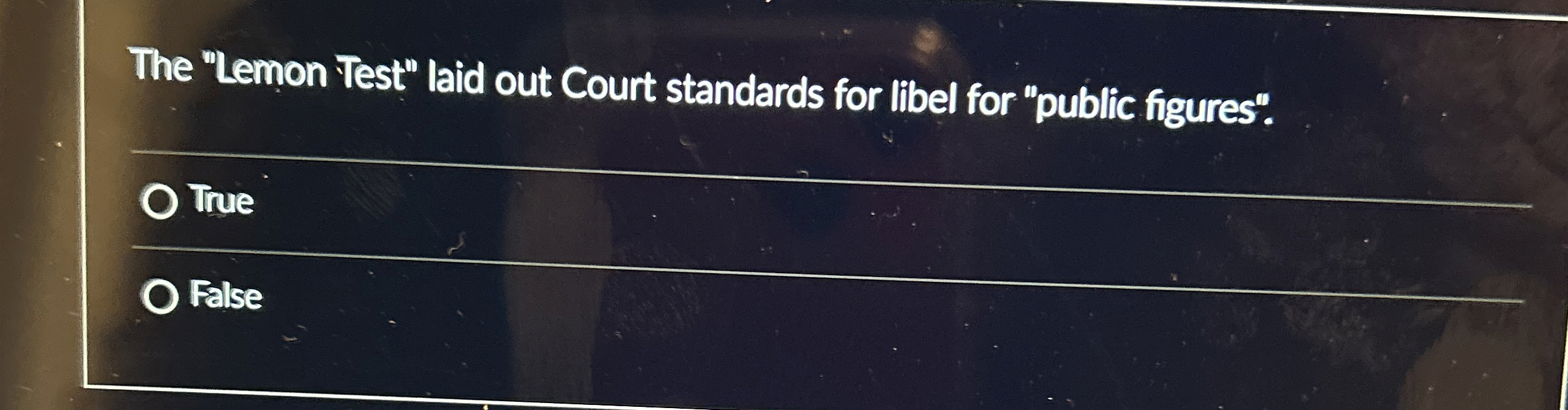 Solved The "Lemon Test" laid out Court standards for libel | Chegg.com