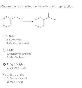 Solved Choose the reagants for the following multistep | Chegg.com