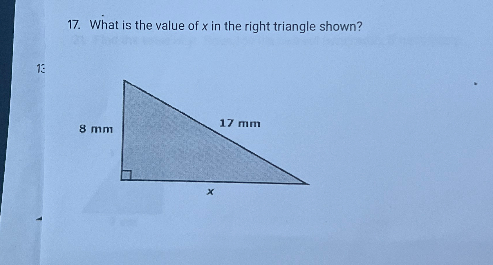 Solved What is the value of x ﻿in the right triangle | Chegg.com