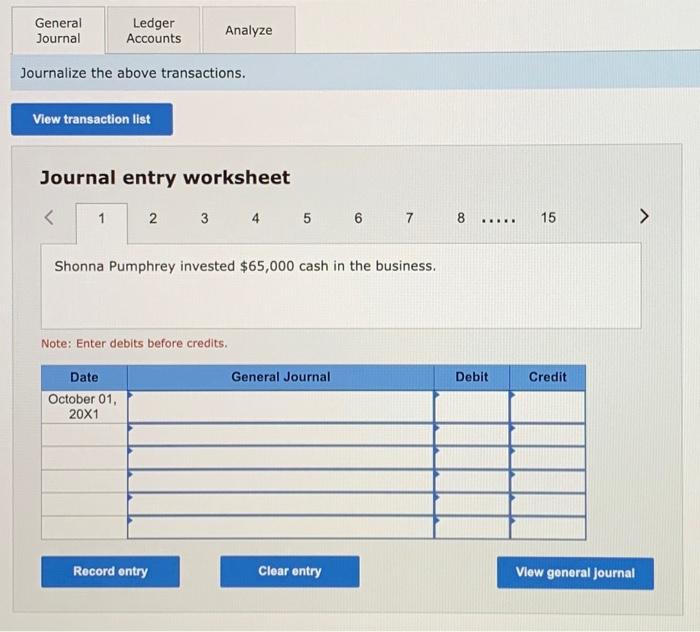 Solved Journalize the above transactions. Journal entry | Chegg.com