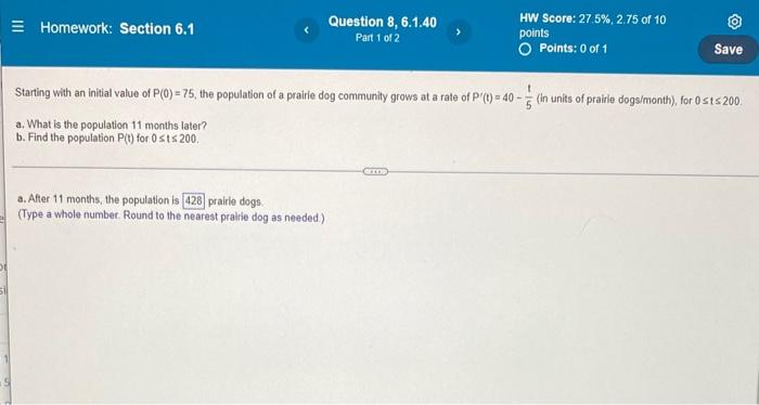 Solved Homework: Section 6.1 Question 8, 6.1.40 Part 1 of 2 | Chegg.com