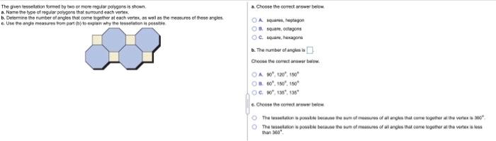 The generation formed by two or more regular polygons | Chegg.com