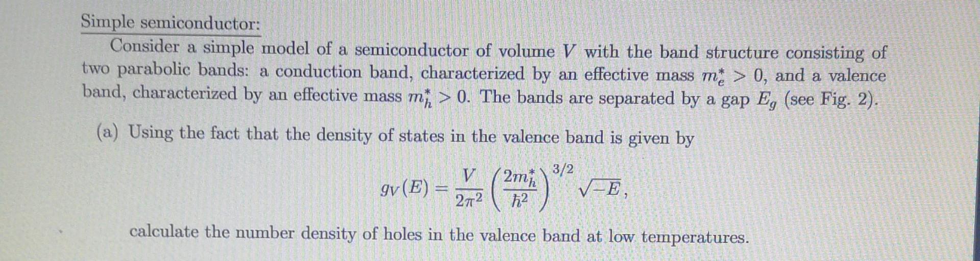 Solved Simple semiconductor: Consider a simple model of a | Chegg.com
