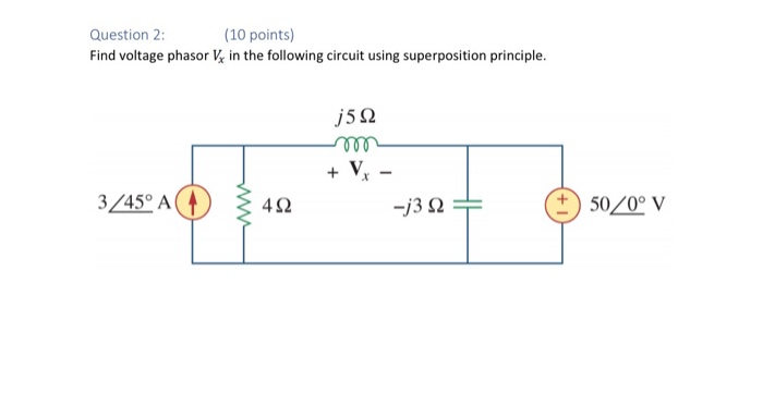 Solved Question 2: (10 points) Find voltage phasor V, in the | Chegg.com