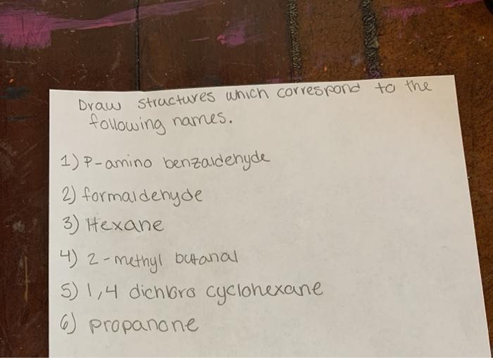 Solved Draw structures which correspond to the following | Chegg.com