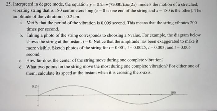 Solved 25. Interpreted in degree mode, the equation y = | Chegg.com