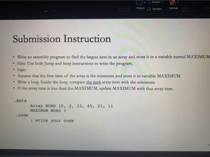 Solved PLEASE ONLY ANSWER IN VISUAL STUDIO MASM ASSEMBLY | Chegg.com
