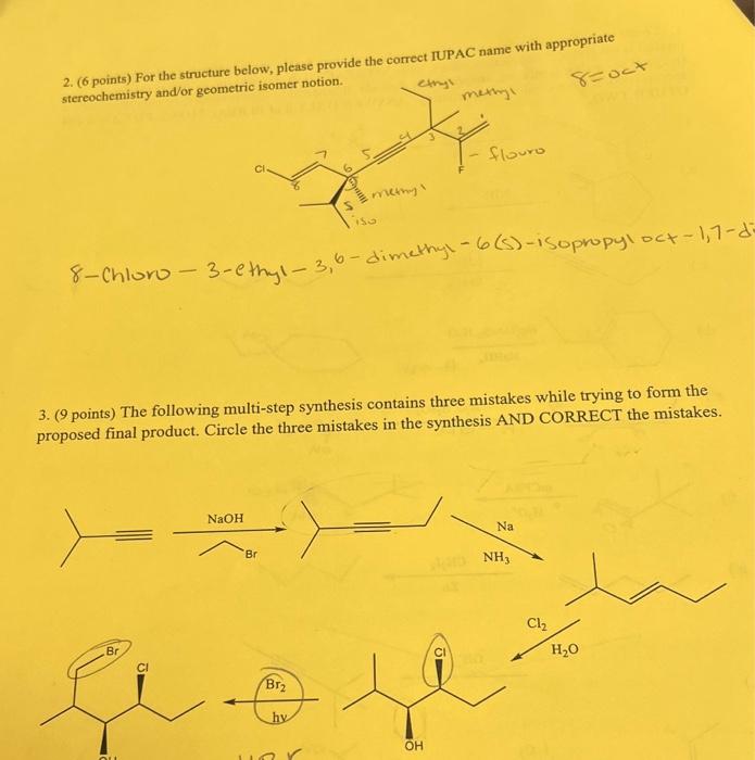 Solved 2. (6 points) For the structure below, please provide | Chegg.com