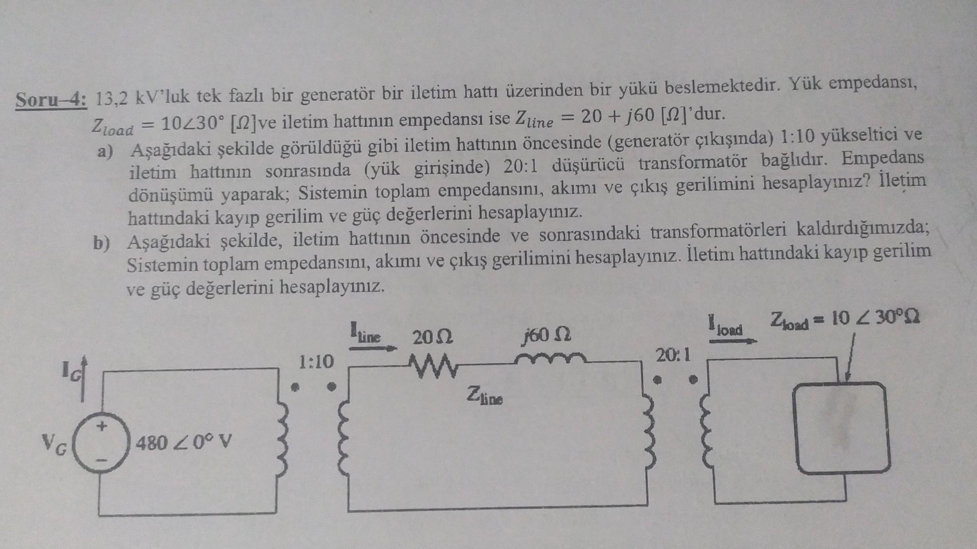 Solved 13 ,2kV _ A single-phase generator feeds a load | Chegg.com