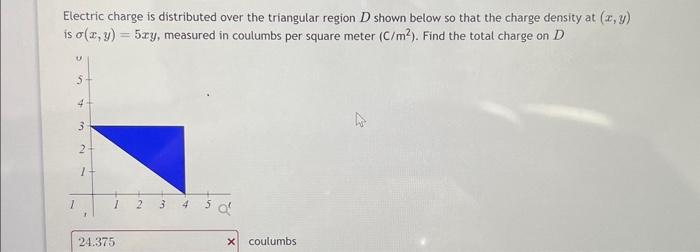 Solved Electric charge is distributed over the triangular | Chegg.com
