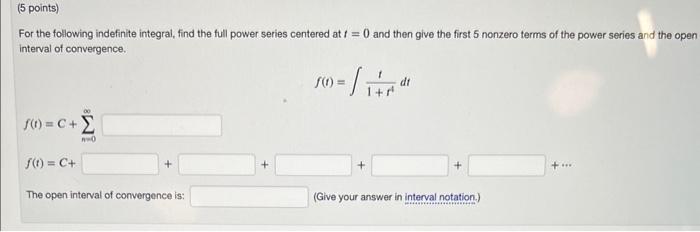 Solved For the following indefinite integral, find the full | Chegg.com