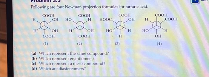 Solved Following are four Newman projection formulas for | Chegg.com Solved Following are four Newman projection formulas for | Chegg.com