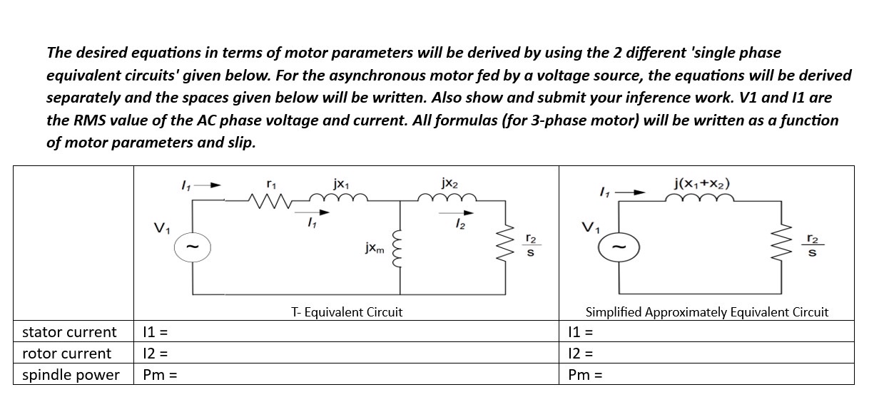 Solved The desired equations in terms of motor parameters | Chegg.com